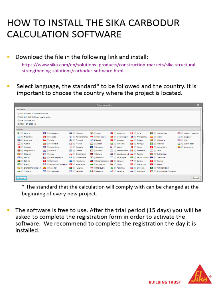 Sika Carbodur Software Installation Guide | PDF
