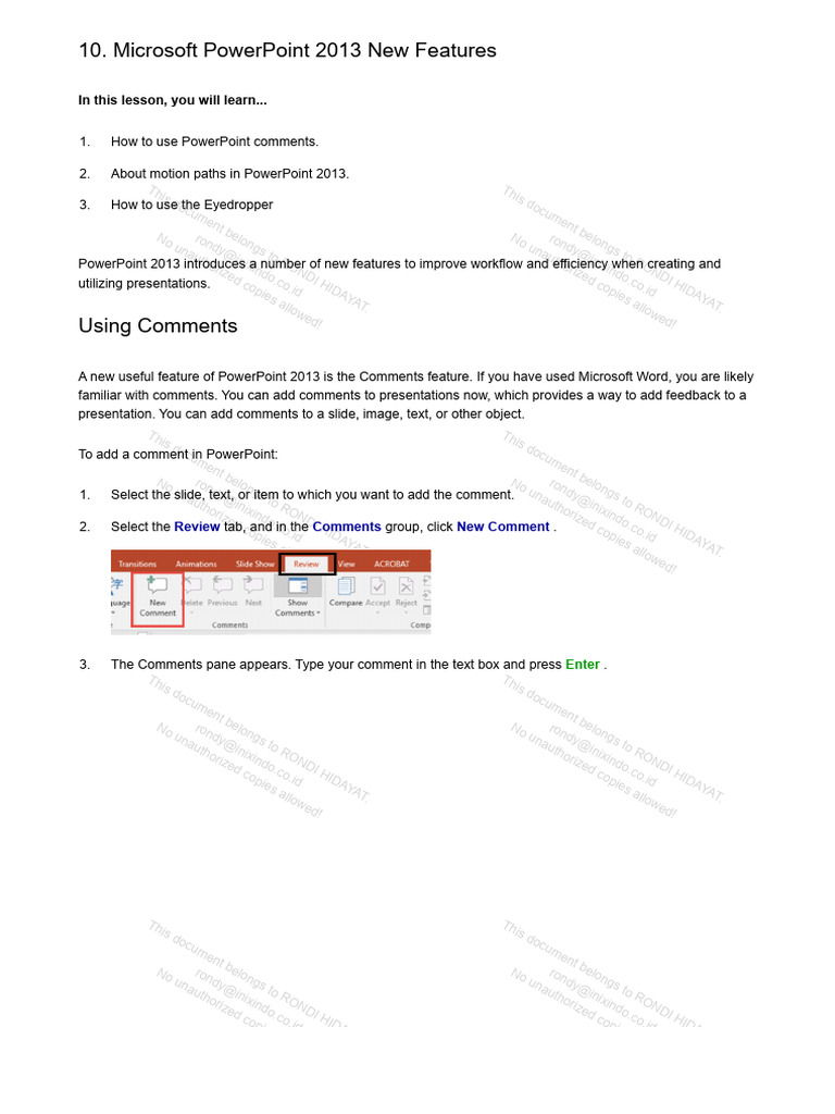 10. Microsoft PowerPoint 2013 New Features | PDF | Application Software | Operating System Families
