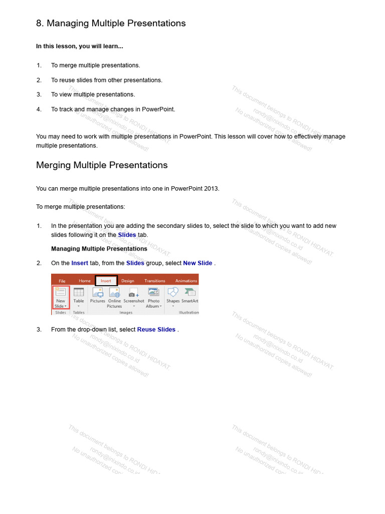 Managing Multiple Presentations | PDF