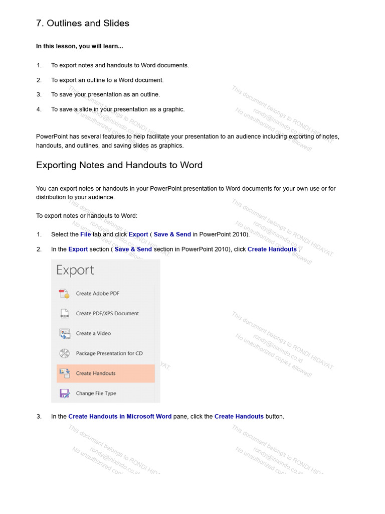 Outlines and Slides | PDF | Software | Microsoft Office