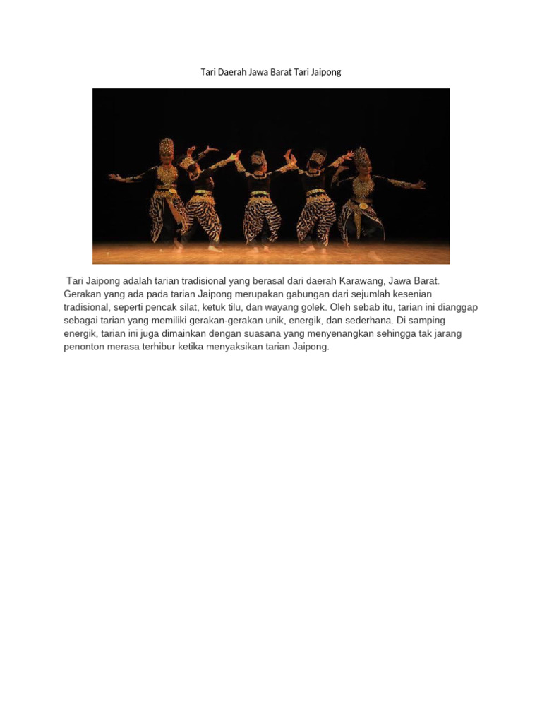 Tari Daerah Jawa Barat Tari Jaipong | PDF