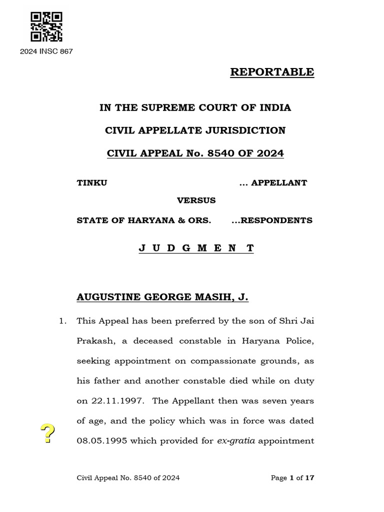 Tinku V State of Haryana C23 Batch 14 Nov 2024 | PDF | Appeal ...