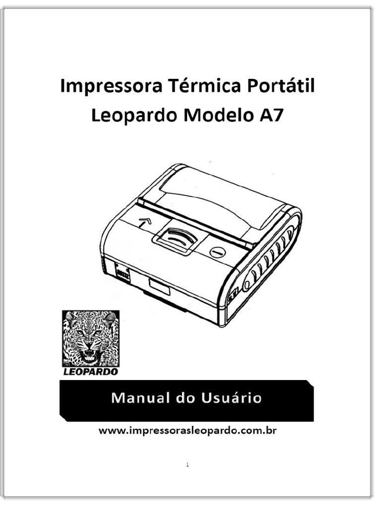 Impressora Térmica Portátil Leopardo Modelo A7 - PDF | PDF