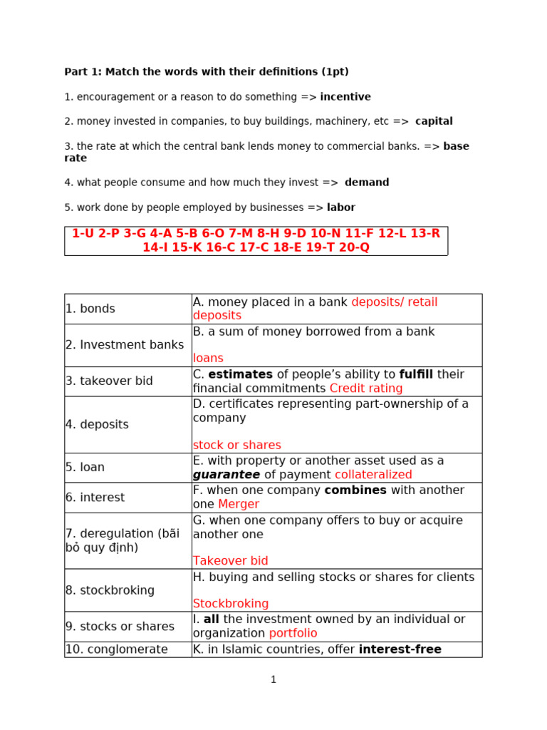VOCABULARY C4 | PDF | Bonds (Finance) | Banks