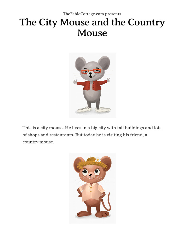 The City Mouse and The Country Mouse (Text, Audio + Video) | PDF