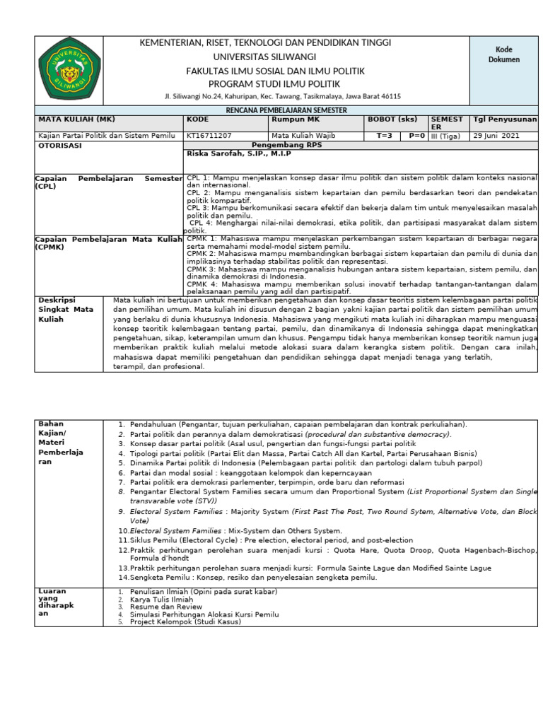 RPS SIAP CETAK | PDF