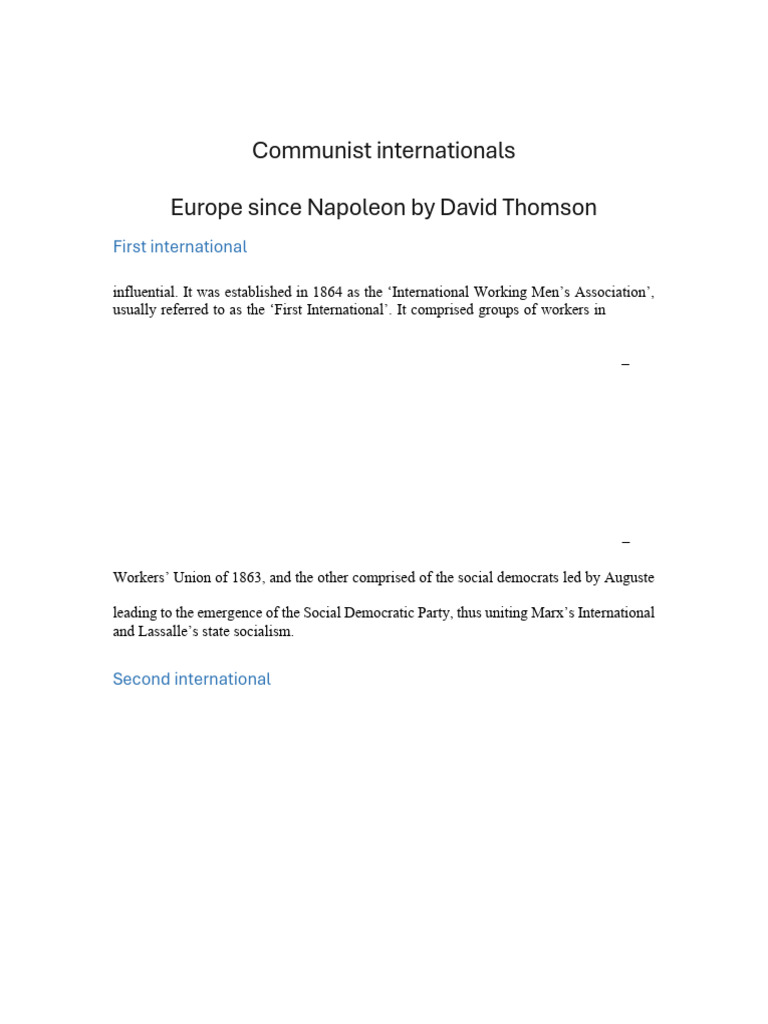 History of Communist Internationals | PDF | Communism | Communist ...
