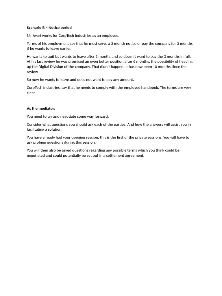 Notice Period Scenario | PDF