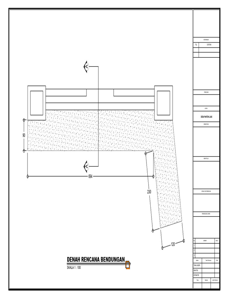 Denah Rencana Bendungan: SKALA 1: 100 | PDF