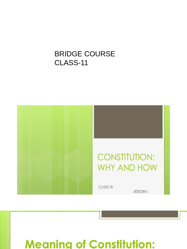 XI PS Chapter 1 Constitution Why and How | PDF