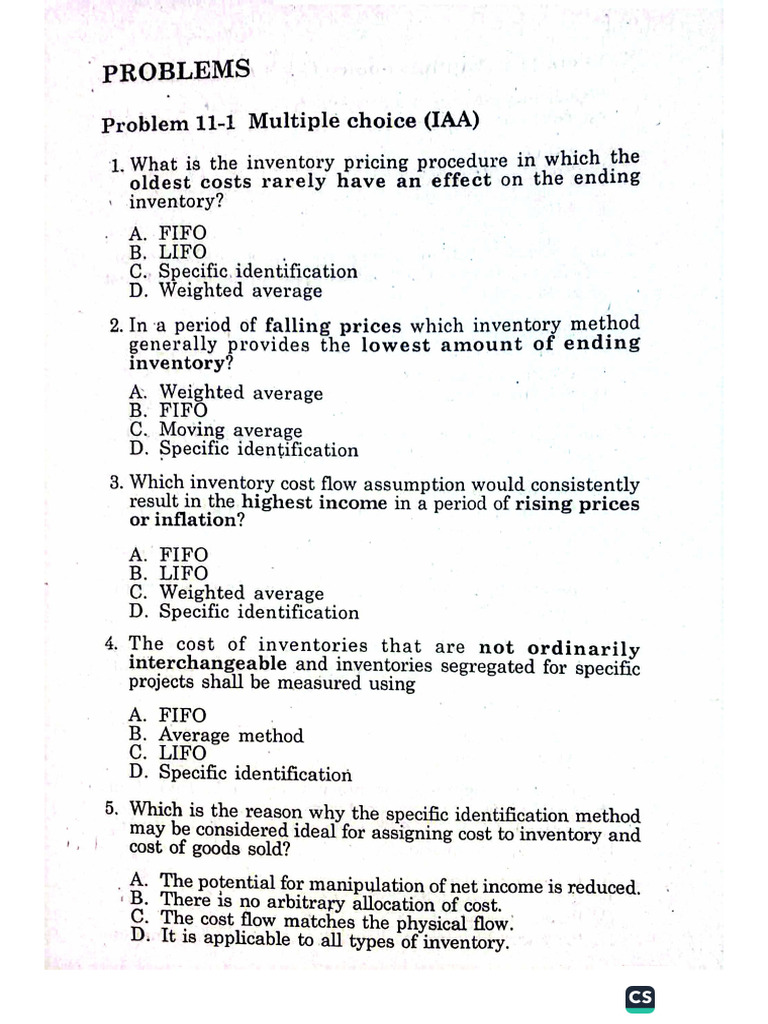 Chapter 10 Inventory Cost Flow | PDF