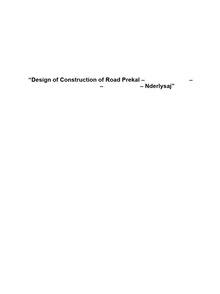 ToR Design Prekal-Lotaj Lekbibaj-Nderlysaj | PDF | Environmental Impact ...