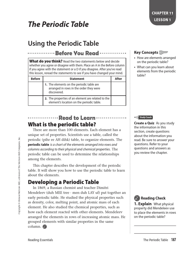 3-Chap 10.1 Periodic Table | PDF | Chemical Elements | Periodic Table