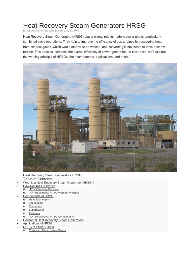 Heat Recovery Steam Generators HRSG 5 | PDF | Boiler | Steam