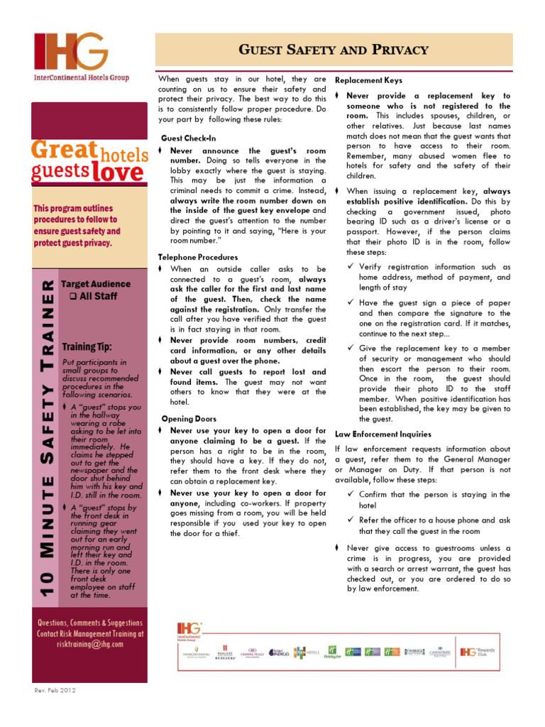 Training - Guest+Safety+and+Privacy_EN | PDF | Identity Document