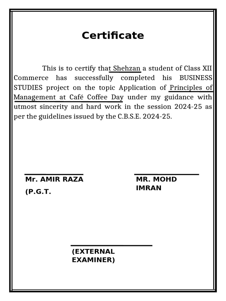 Shehzan Certificate | PDF