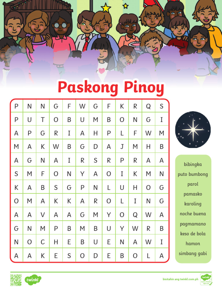 T 1702135657 Paskong Pinoy Word Search Ver 2 | PDF
