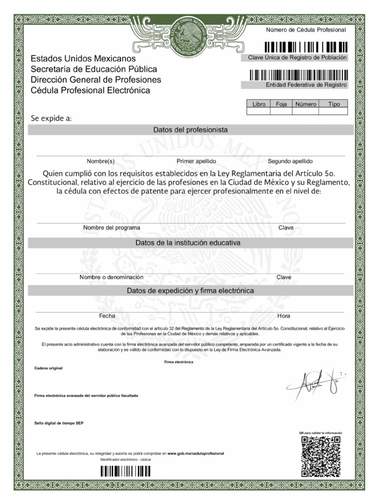 Cédula Lic | PDF | México | Gobierno