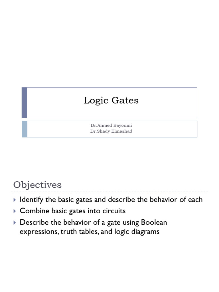 Logic | PDF | Logic Gate | Boolean Algebra
