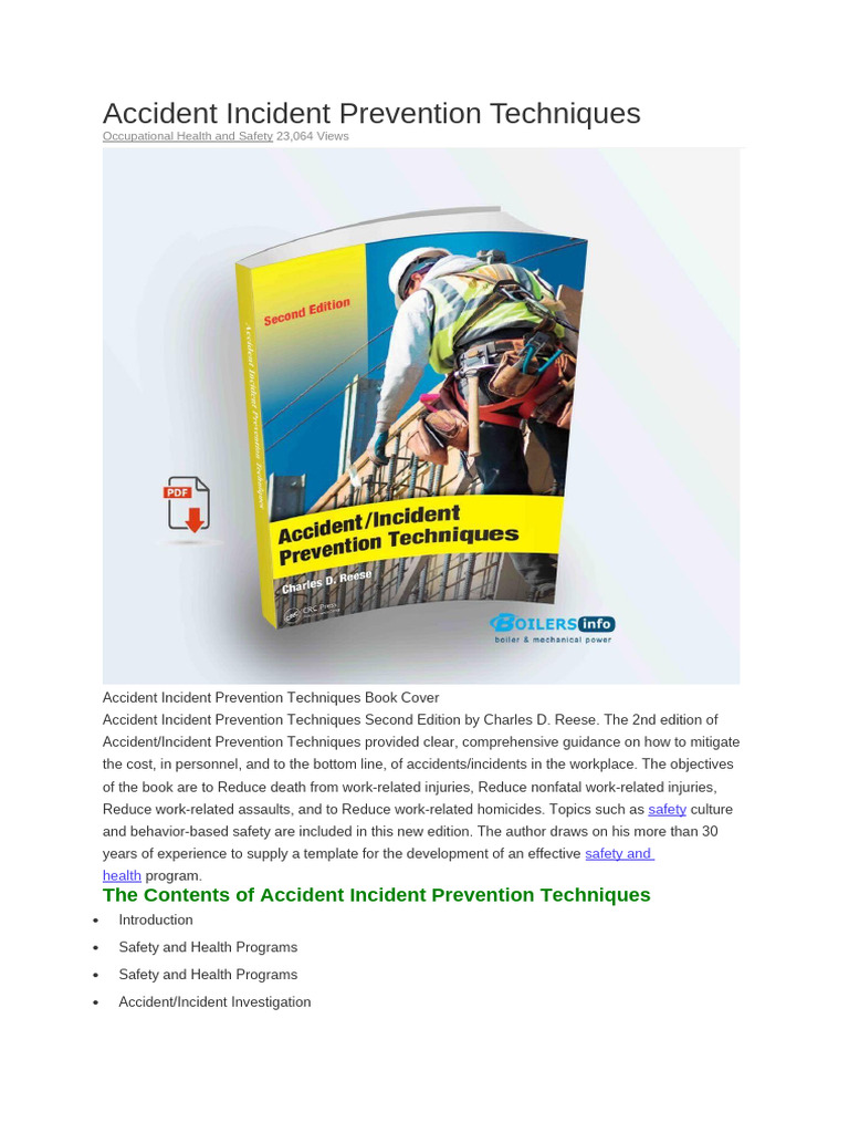 Accident Incident Prevention Techniques 02 | PDF
