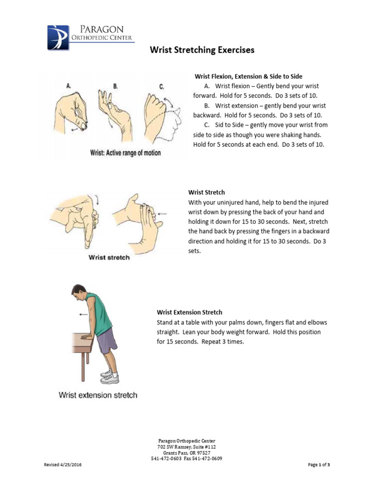 HandWristStretchingExercises Jan2019 | PDF | Anatomical Terms Of Motion ...