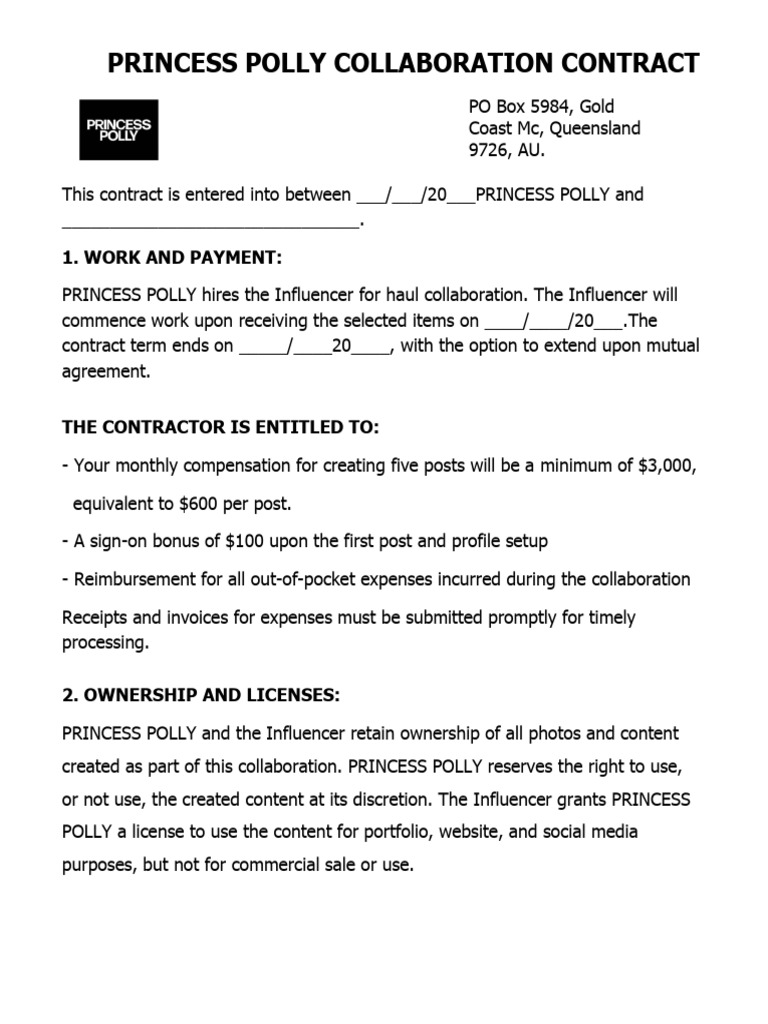 Contract | PDF | Payments | Fee