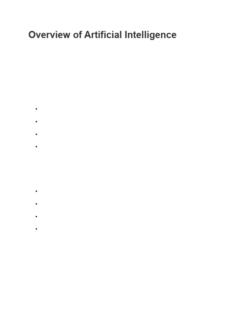 Overview of Artificial Intelligence | PDF