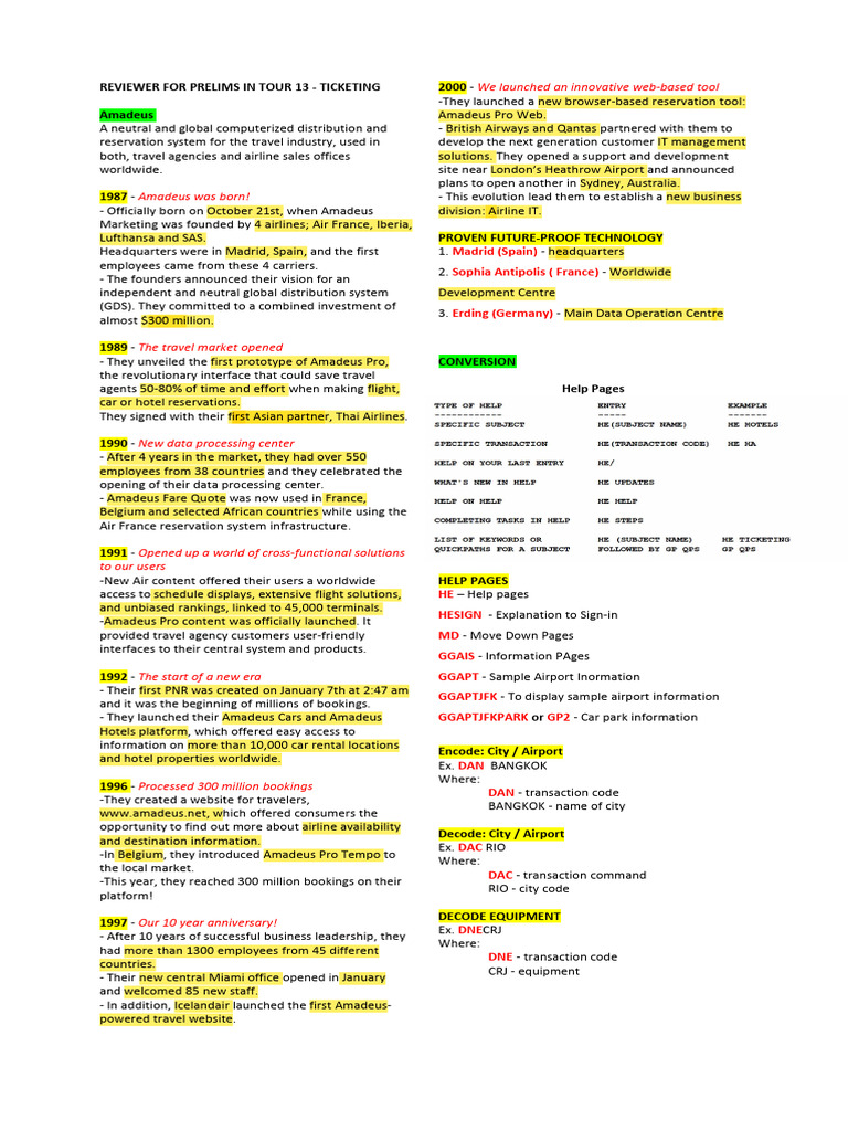 Amadeus Ticketing System Overview | PDF | Aviation | Airlines