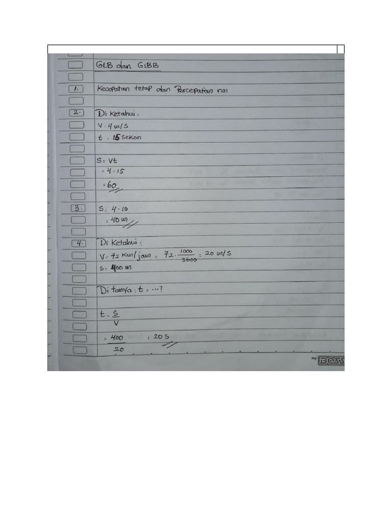 Fisika Glb Dan Glbb Pdf