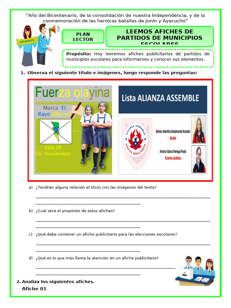 FICHA-JUEV-P.LECTOR-LEEMOS AFICHES DE PARTIDOS DE MUNICIPIOS ESCOLARES[1] | PDF