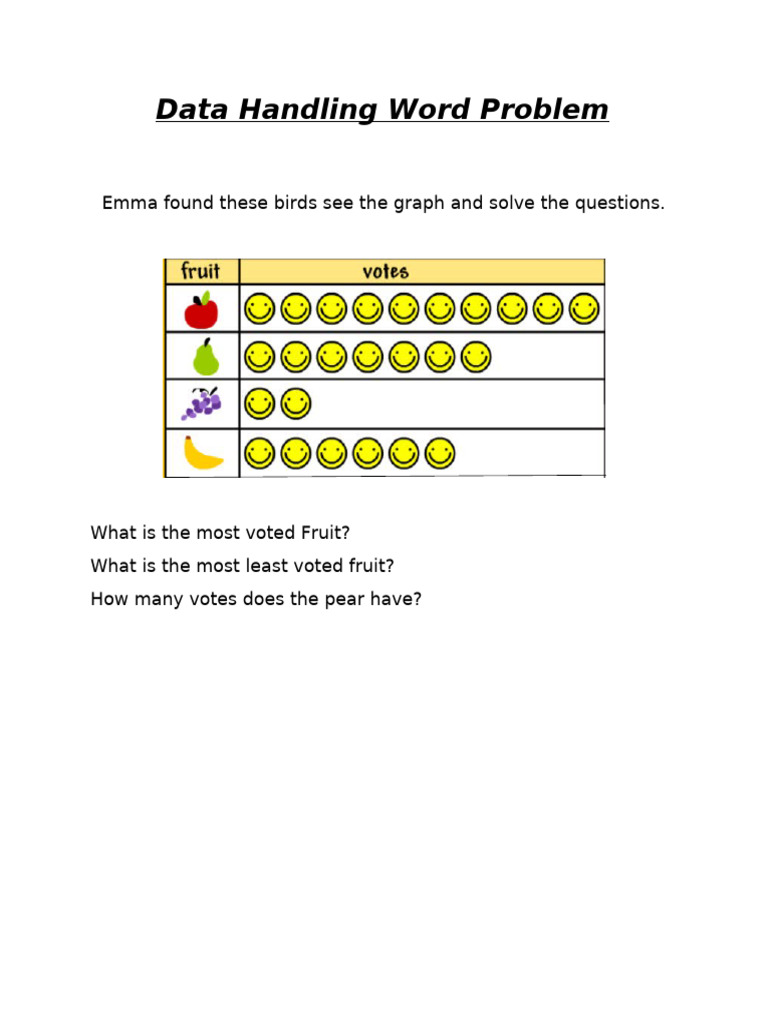 Data Handling Word Problems | PDF