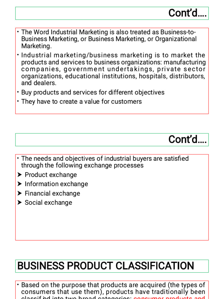 Industrial Marketing Overview and Classification | PDF | Marketing ...