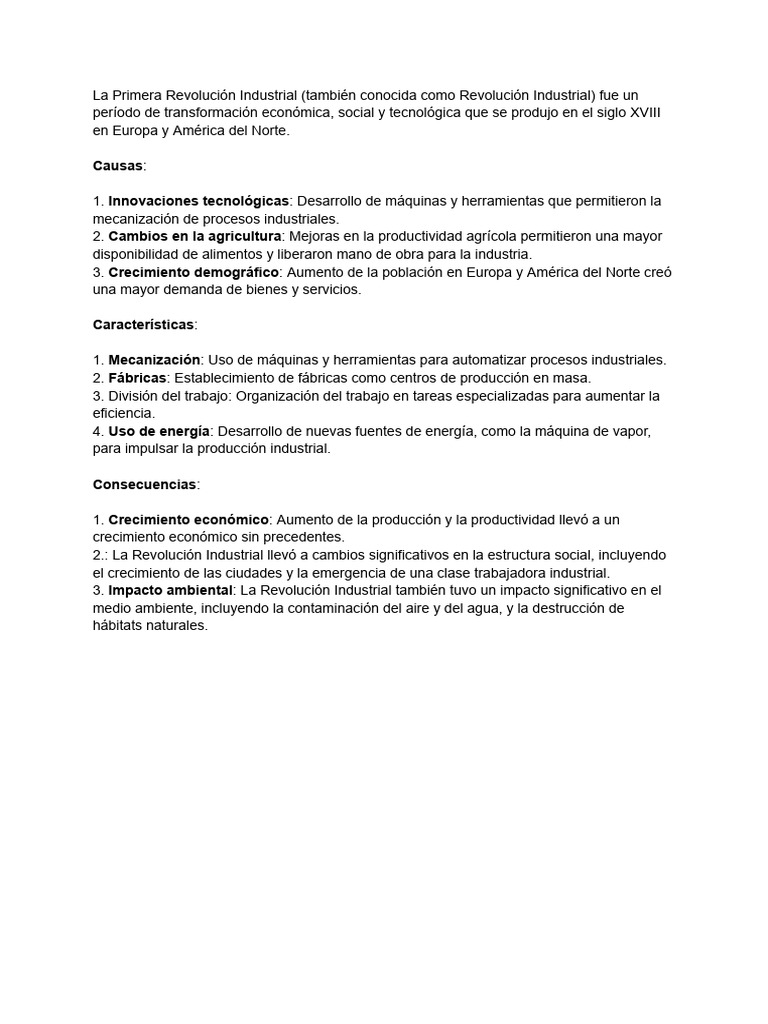 Primera Revolución Industrial | PDF