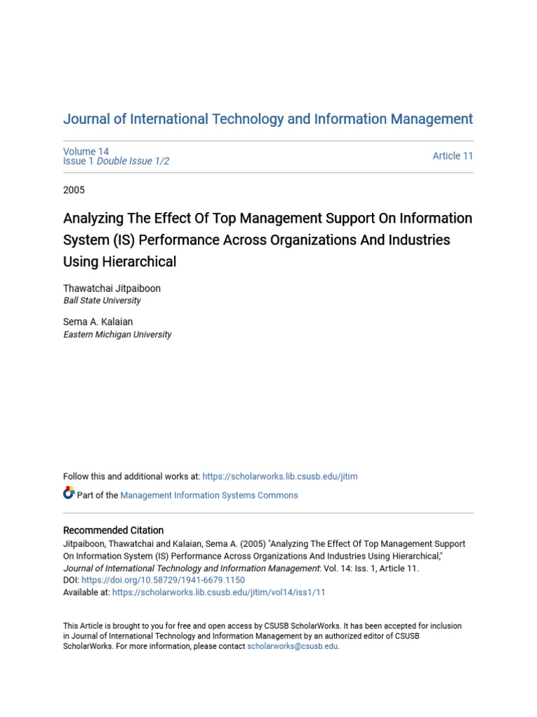Analyzing Effect Of Top Management Pdf Multilevel Model Science