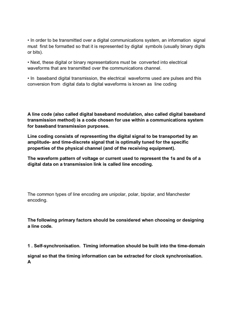 Line Encoding | PDF | Digital Signal | Capacitor