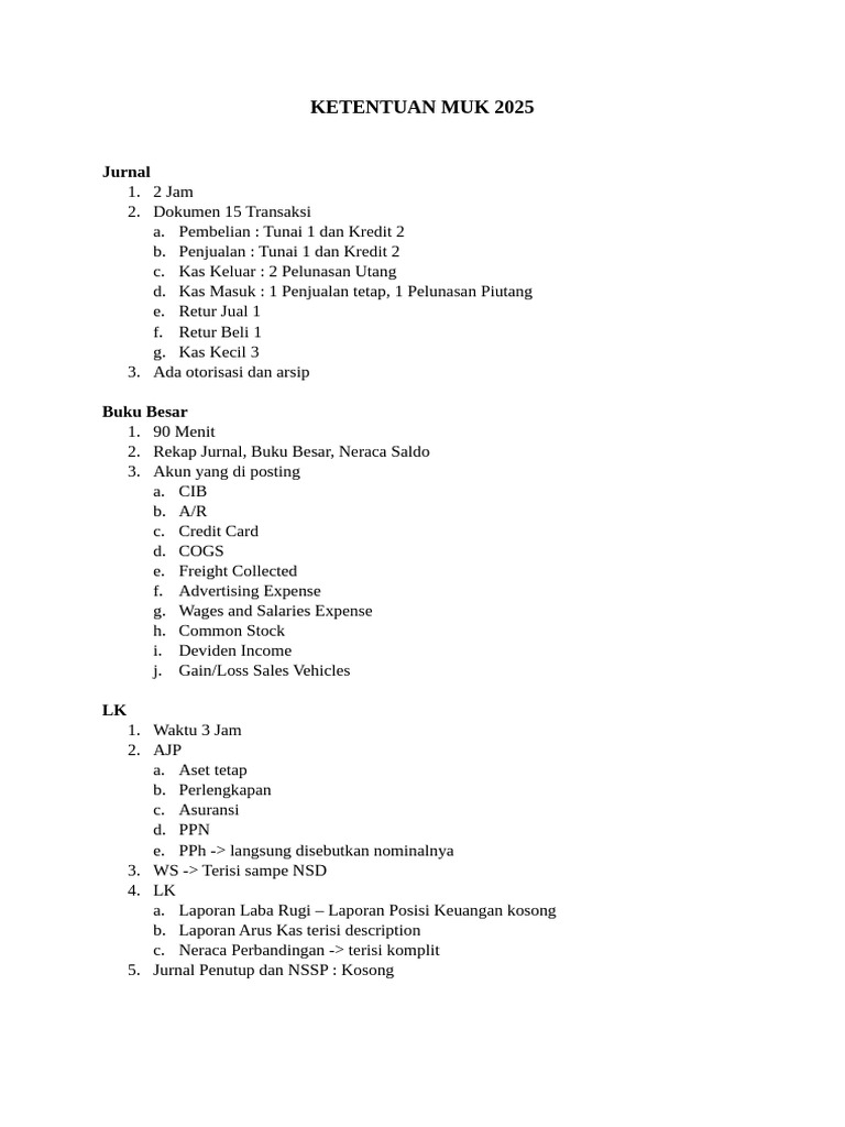 KETENTUAN MUK 2025 | PDF