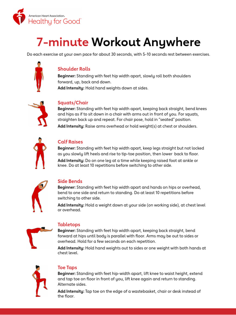 7-minute-workout-infographic | PDF | Chair | Foot