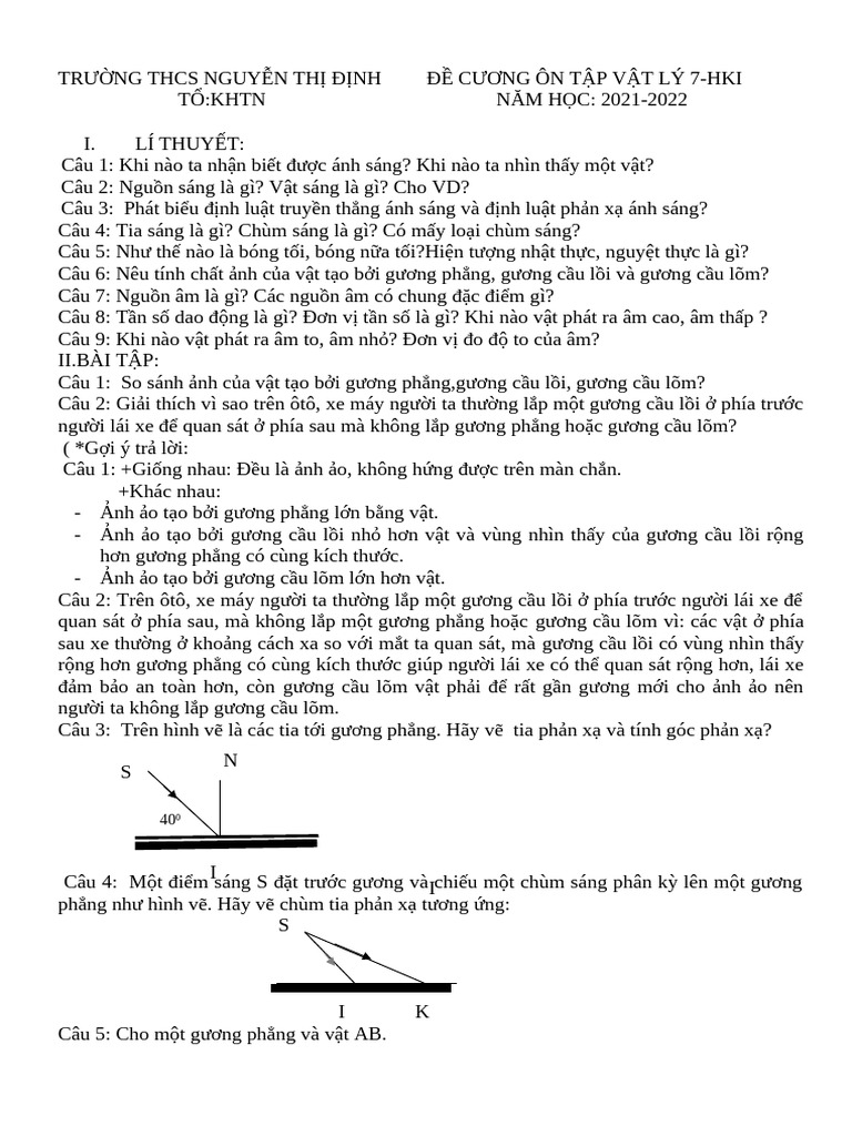 De Cuong VL7 Hki 21-22 | PDF