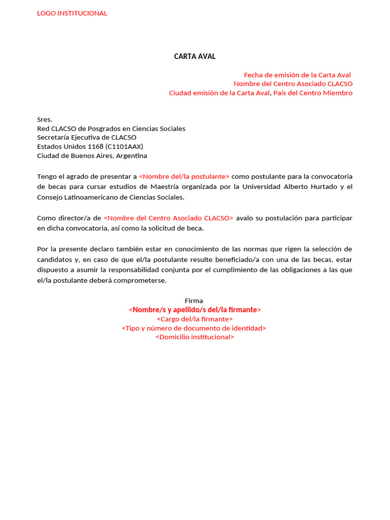Modelo-Carta-Aval-CLACSO-1-1 (1) | PDF