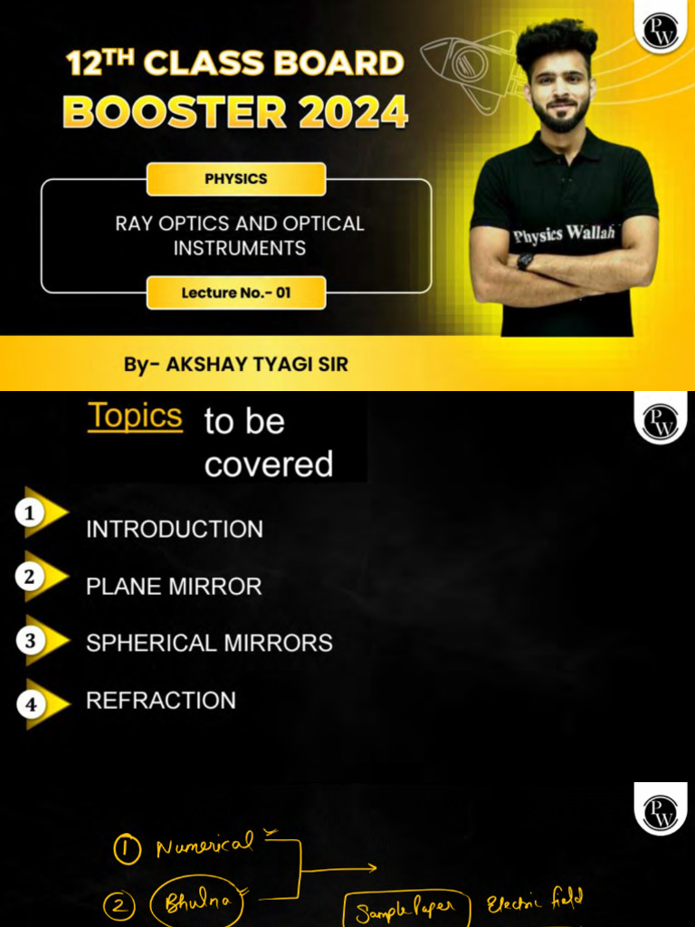 Ray Optics and Optical Instruments 01 - Class Notes | PDF