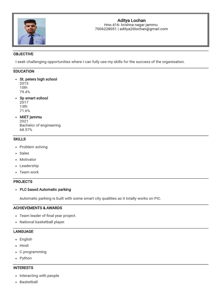 Aditya Resume 1 | PDF