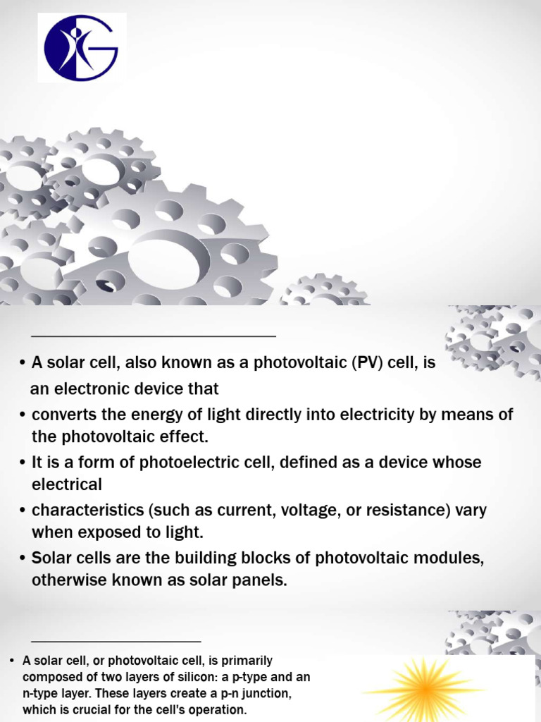 ppt ON SOLAR CELL | PDF | Solar Cell | Photovoltaics