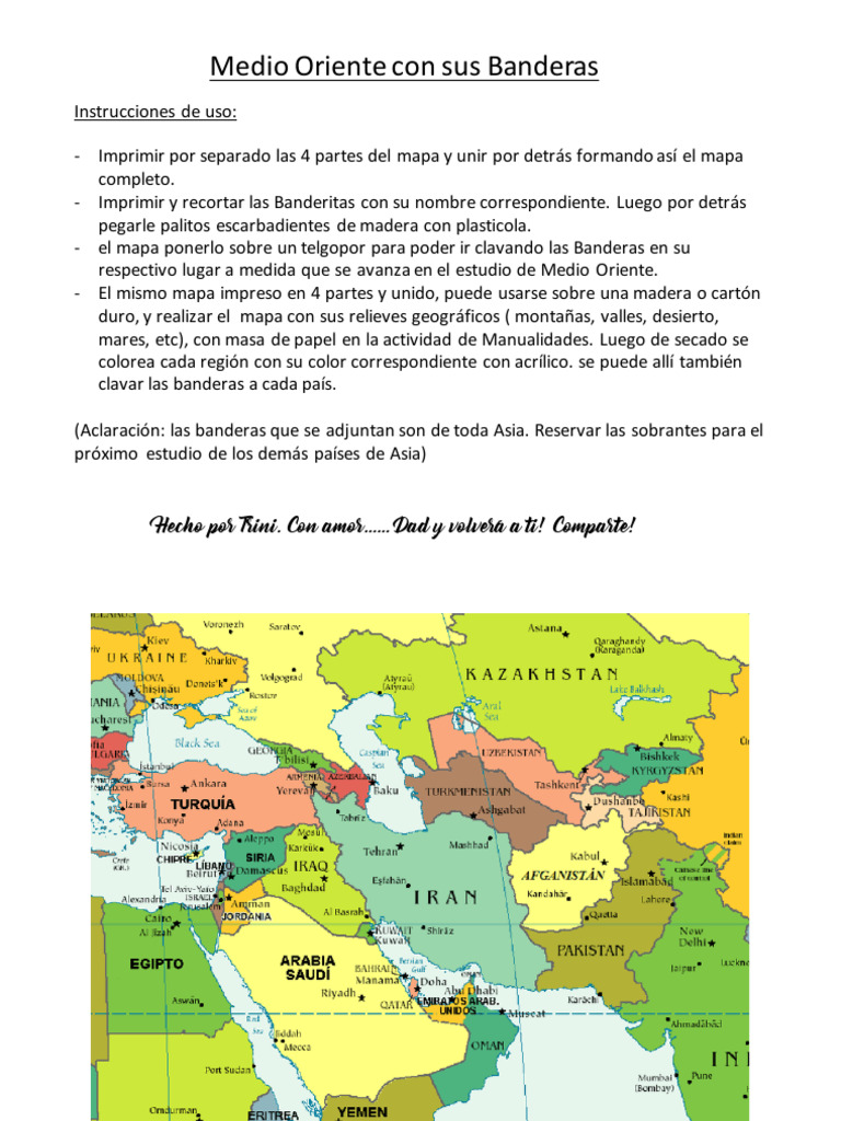 Mapa Medio Oriente con Banderitas | PDF
