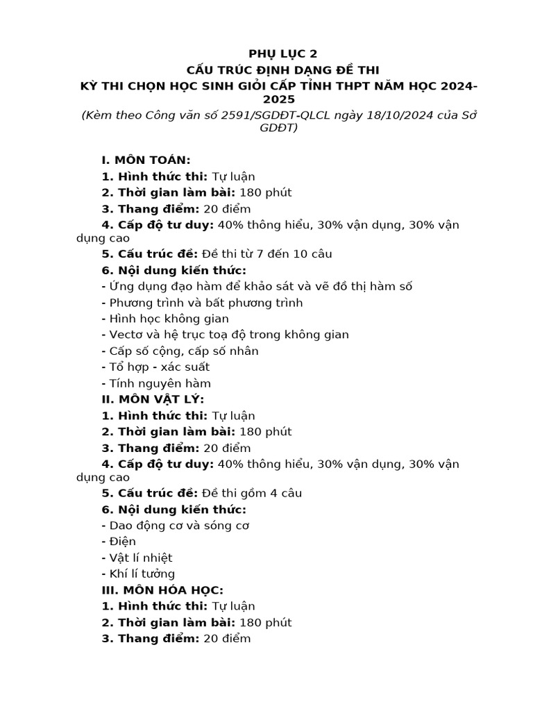 PL2 - cấu trúc đề thi THPT | PDF