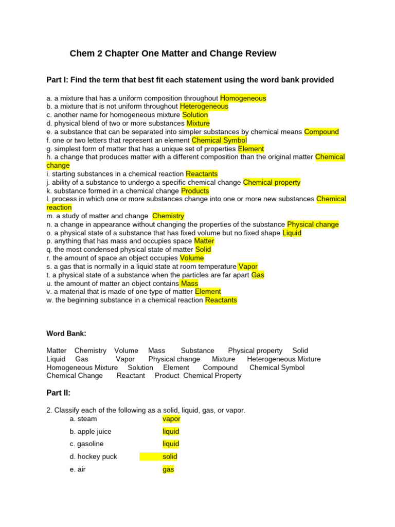Chemistry Study Guide | PDF | Mixture | Chemical Substances