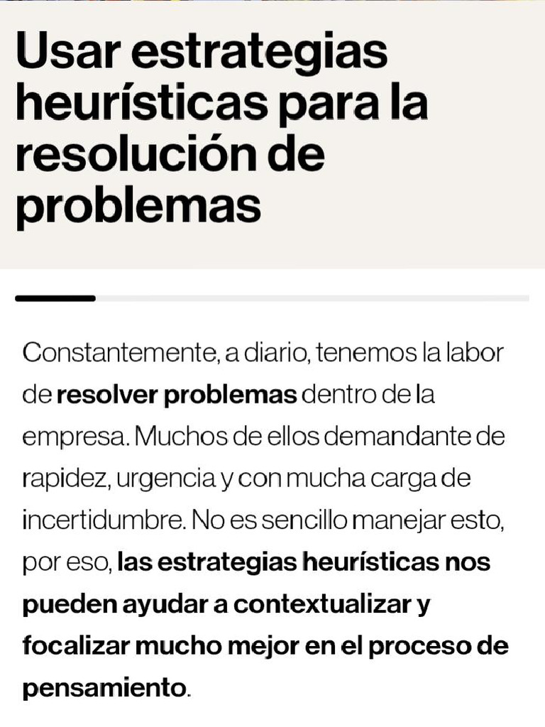 Estrategias Heurísticas para La Resolución de Problemas | PDF