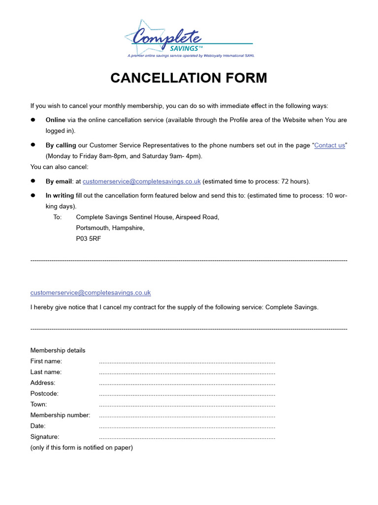 UK CS CancelForm 240418 | PDF