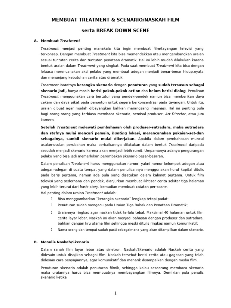 02apr2020 Contoh Potongan Skenario Breakdown Scene Istilah2 | PDF