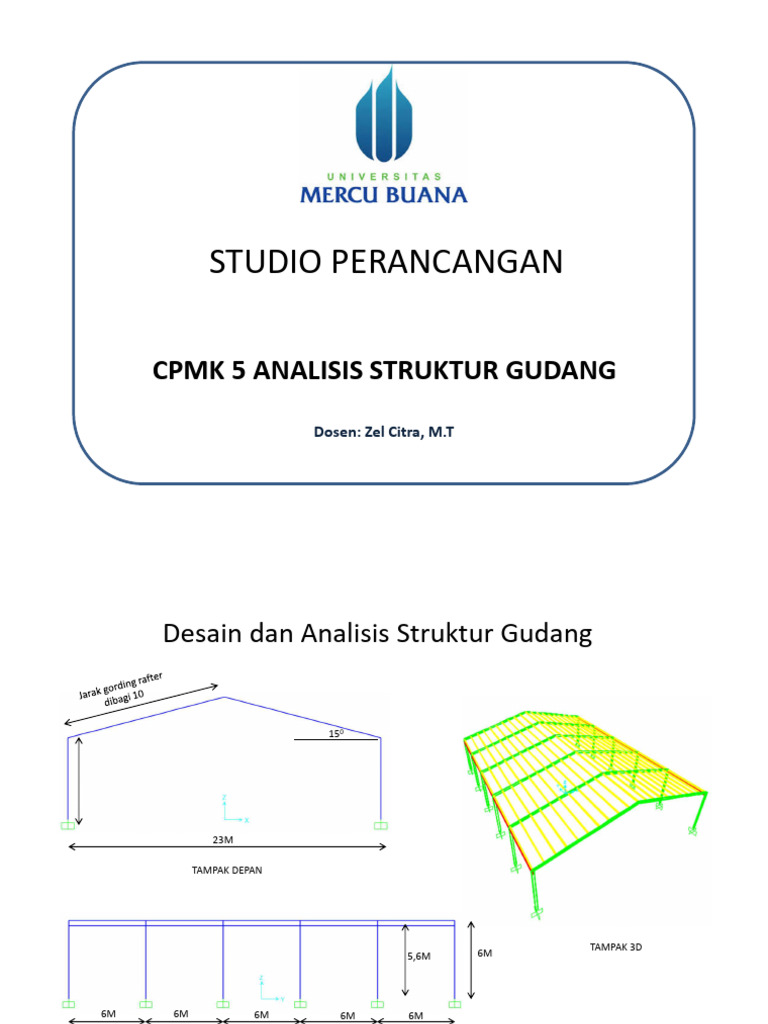 Modul CPMK 5 - P11 Analisa Struktur Gudang 3D | PDF