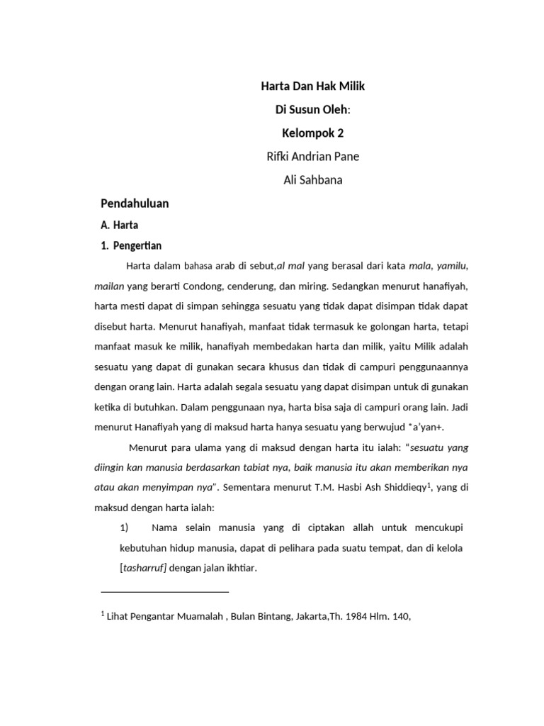 Harta Dan Hak Milik | PDF